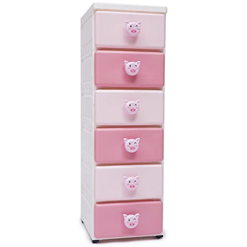 Gdrasuya10 Plastic Cabinet 6 Drawers Storage Dresser,Small Closet Vertical Dresser Storage Closet Dresser Organizer for Bedroom, Hallway, Entryway, Closets