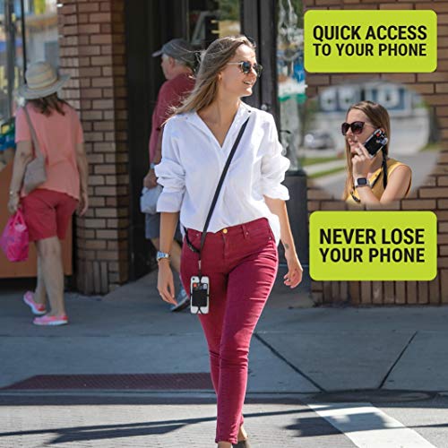 Gear Beast Universal Crossbody Pocket Cell Phone Lanyard Compatible with iPhone, Galaxy & Most Smartphones, Includes Phone Case Holder,Neck Strap Black