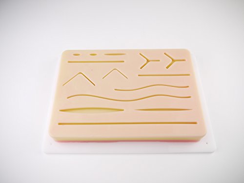 Harbin Design Large Premium 3-Layer Suture Practice Pad w/ Wounds on Anti-Slip Base (7.2" x 5.2") | The Original - Will Not Easily Separate, Tear, Rip | For Practicing Suturing Doctors,Students