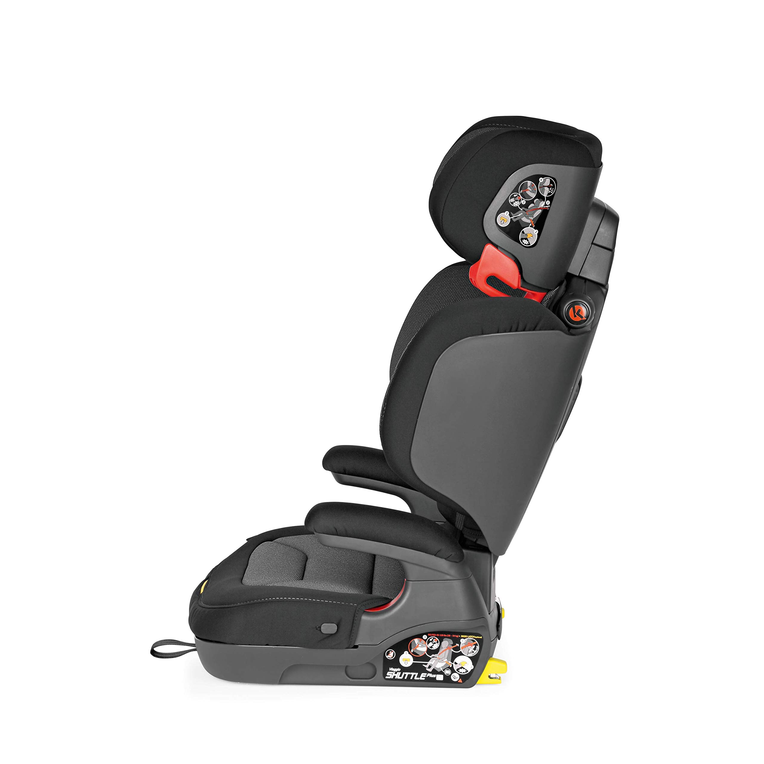 Peg Perego Viaggio Shuttle Plus 120 - Booster Car Seat - for Children from 40 to 120 lbs - Made in Italy - Crystal Black (Black)