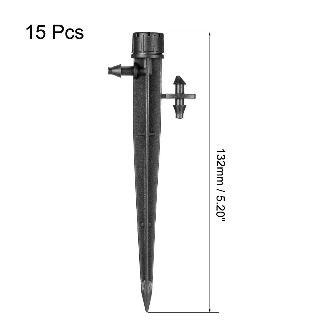 uxcell Adjustable Spray Dripper, 180 Degree Micro Emitter Irrigation Watering System, 15 Pcs