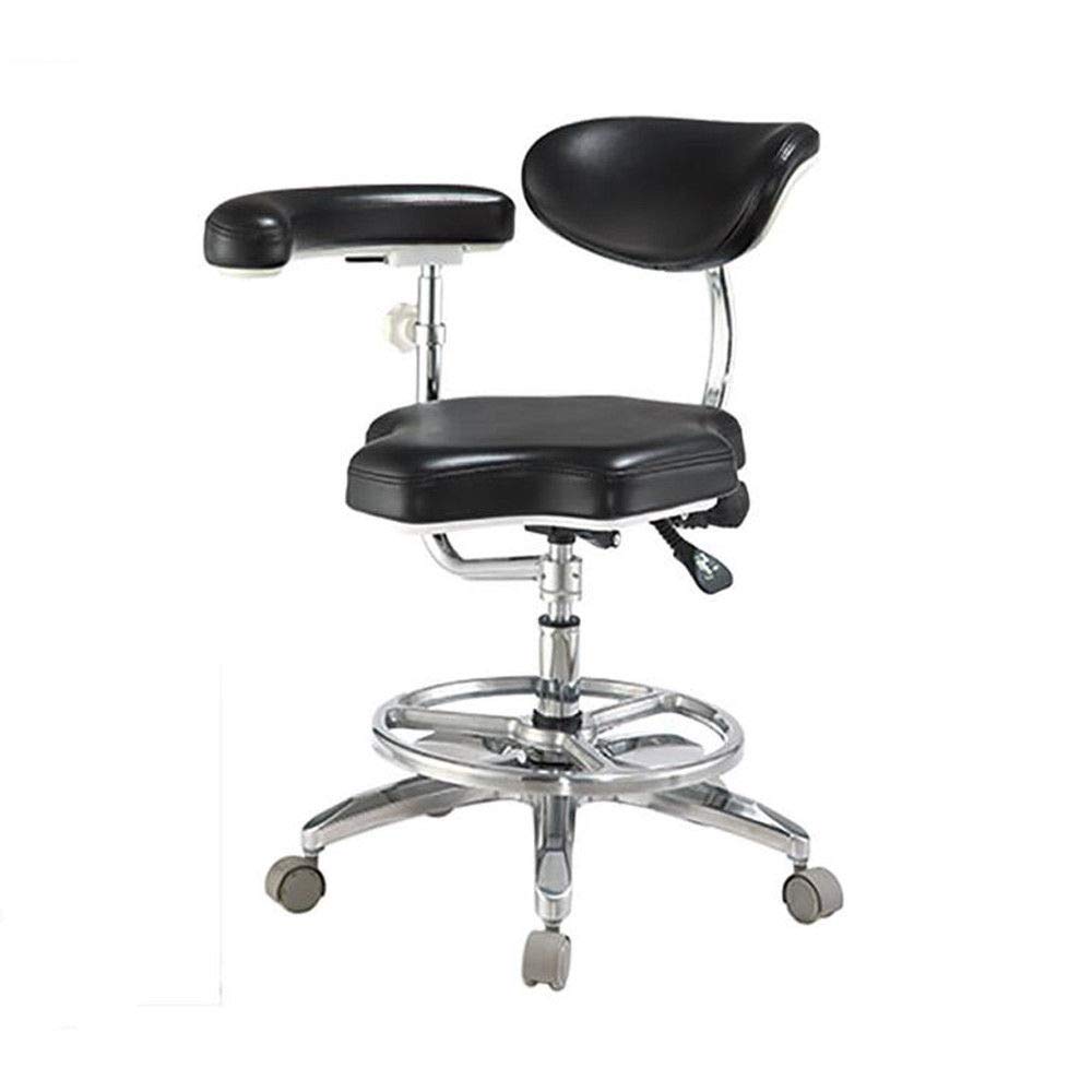 Aries Outlets Dental Medical Doctor Stool Mobile Dentist Seat Chair Deluxe with Armrest