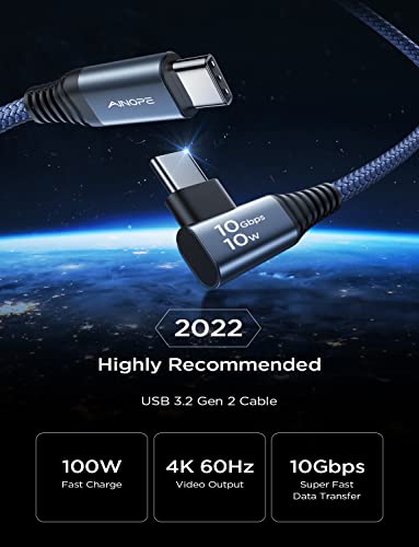 AINOPE 100W USB C to USB C Fast Charging Cable& Bluetooth FM Transmitter for Car Adapter
