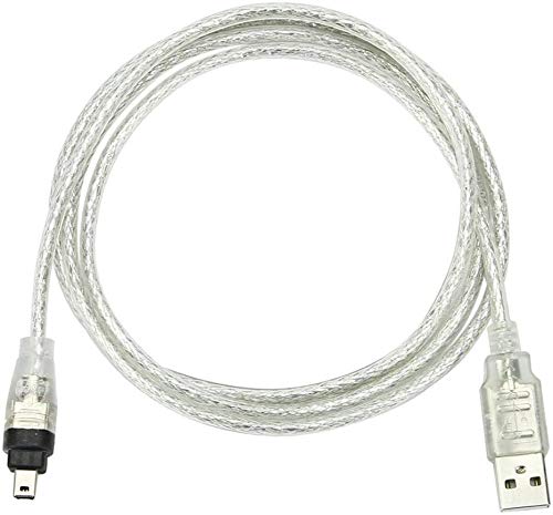 USB 2.0 Male to IEEE 1394 Mini 4Pin Male iLink Firewire DV Adapter Cord Cable Compatible with Sony DV