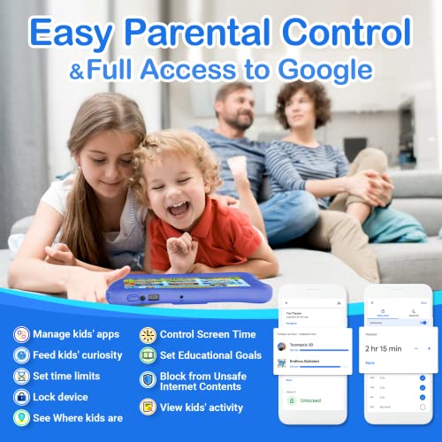 Contixo Kids Tablet V9, 7-inch HD, Ages 3-7, Toddler Tablet with Camera, Parental Control - Android 10, 32GB, WiFi, Learning Tablet for Kids, DkBlue