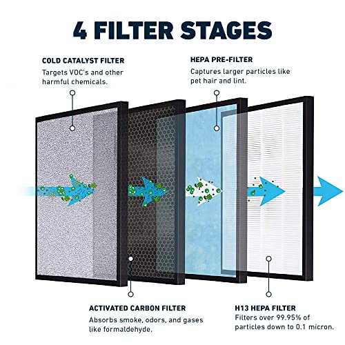 HATHASPACE Air Purifier HEPA Filter Replacement - Certified Filters for HSP001 Smart Purifiers - Easy to Install, Improved Air Quality - 1 Set, H13 True HEPA