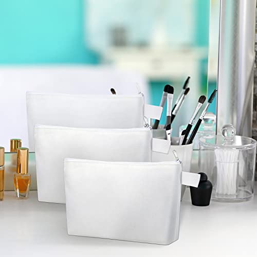 40 Pcs Blank Canvas Bag Sublimation Cosmetic Canvas Pouch (5 x 10 x 1.8 Inches)