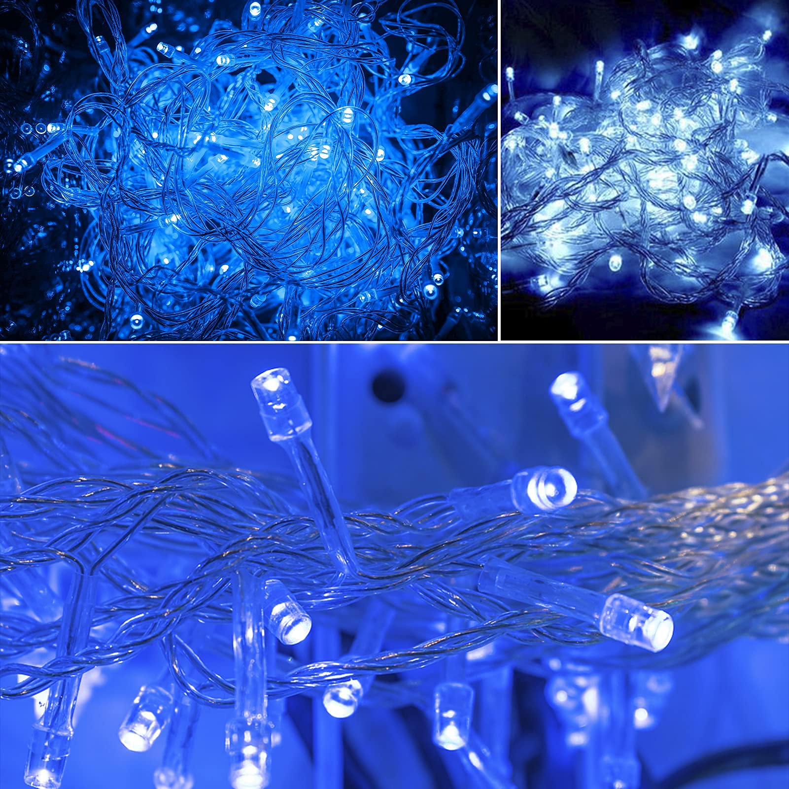 300 LEDs String Lights 108Ft Indoor Outdoor Decor Christmas Fairy String Lights, 8 Modes Waterproof Fairy Twinkle Decorative Lights for Home Halloween Wedding Yard Tree Party Decoration(Blue)