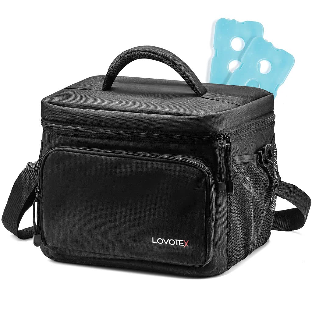 3X Large Insulated Lunch Bag, Insulated Lunch Box For Men Lunchbox with 2 Reusable Cooler Ice Packs, Lunch Cooler Lunch Bag for Men Fits 12 Cans