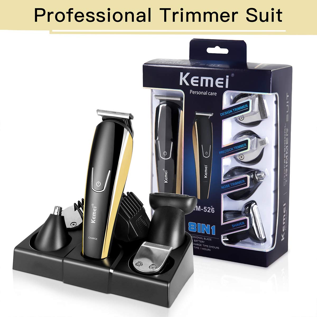 slopehill Beard Trimmer for Men, Cordless Hair Clippers Mustache Trimmer Multi-Functional Grooming Kit for Nose Ear Hair Trimmers Body Groomer All in One USB Rechargeable Waterproof
