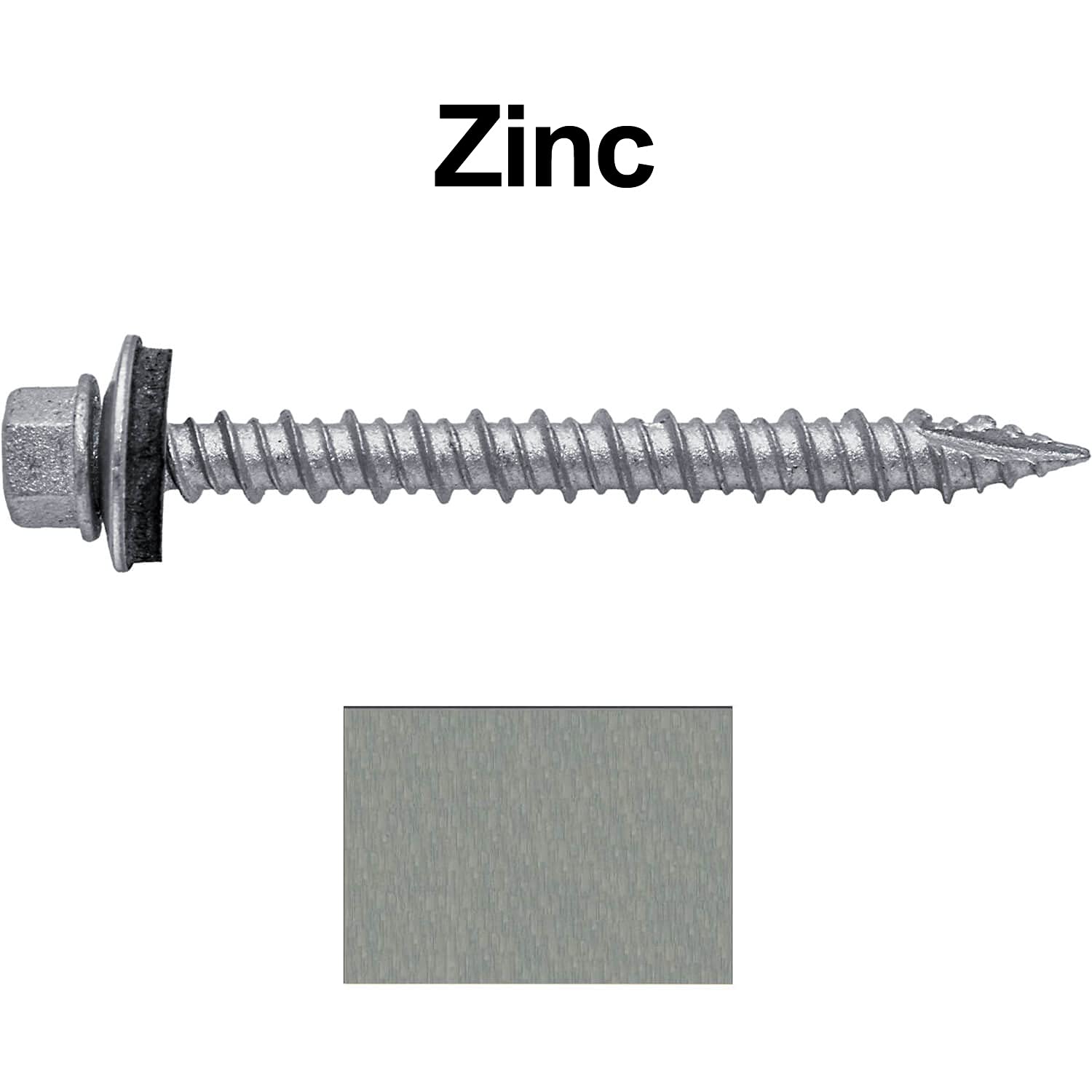 Metal Roofing Screws: (250) 10 x 2 Galvanized Hex Head Sheet Metal Roof Screw. Self Starting Metal to Wood siding Screws. EPDM Washer. No Paint