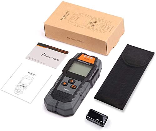 789 Stud Finder, 4 in 1 Sensor Wall Scanner, with Digital LCD display, Automatic Calibration and Sound Alarm, 3 Signal Lamp Prompts, for Wood AC Wire Metal Stud Detection - DMS03, Orange