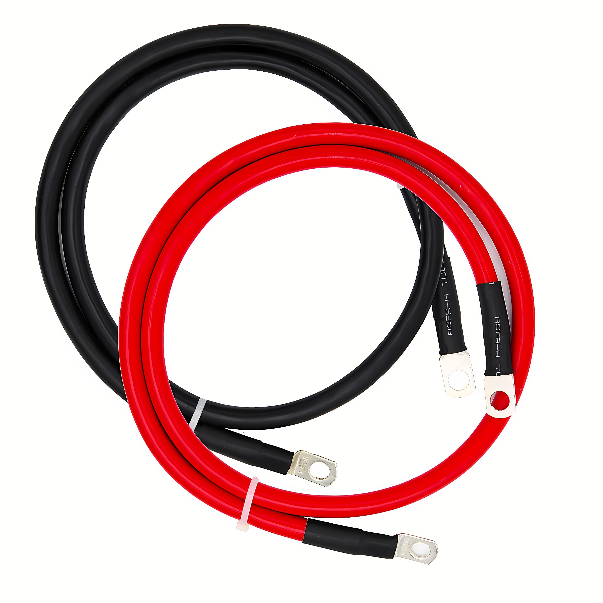 4 AWG Battery Cables, Gauge Power Inverter Cables with 5/16" Ring Terminals for Solar, RV, Auto, Marine Car, Boat (Length 3 ft