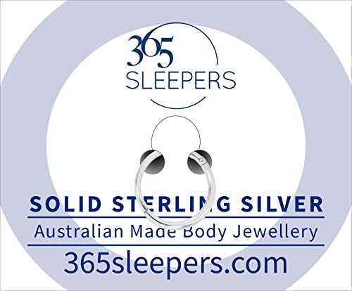 365 SLEEPERS Sterling Silver Hinged Unisex Sleeper Earrings Nose Hoop Segment Ring Hand Made In Australia Nickel Free Hypoallergenic 8mm - 18mm