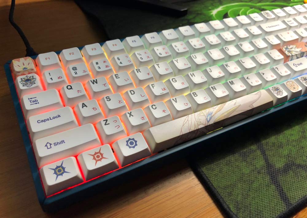 XDA PBT Keycaps White Keycap Black Characters Mechanical Keyboard 2.25 Enter 6.25U Spacebar Thermal Sublimation Keycaps