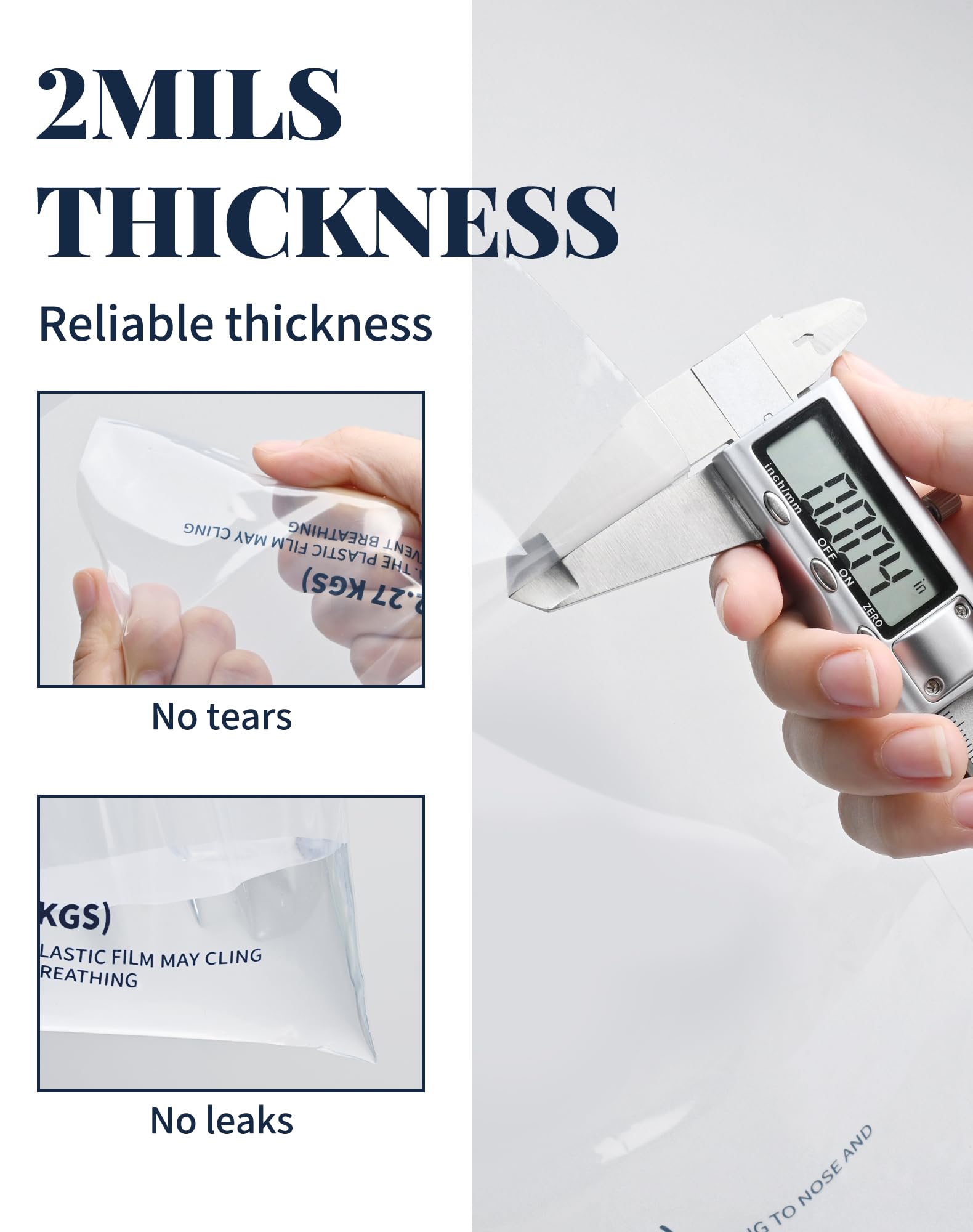 50 Pack Ice Bags 5 lb, Heavy-Duty Ice Bags with Drawstring(2 Mils Thickness)