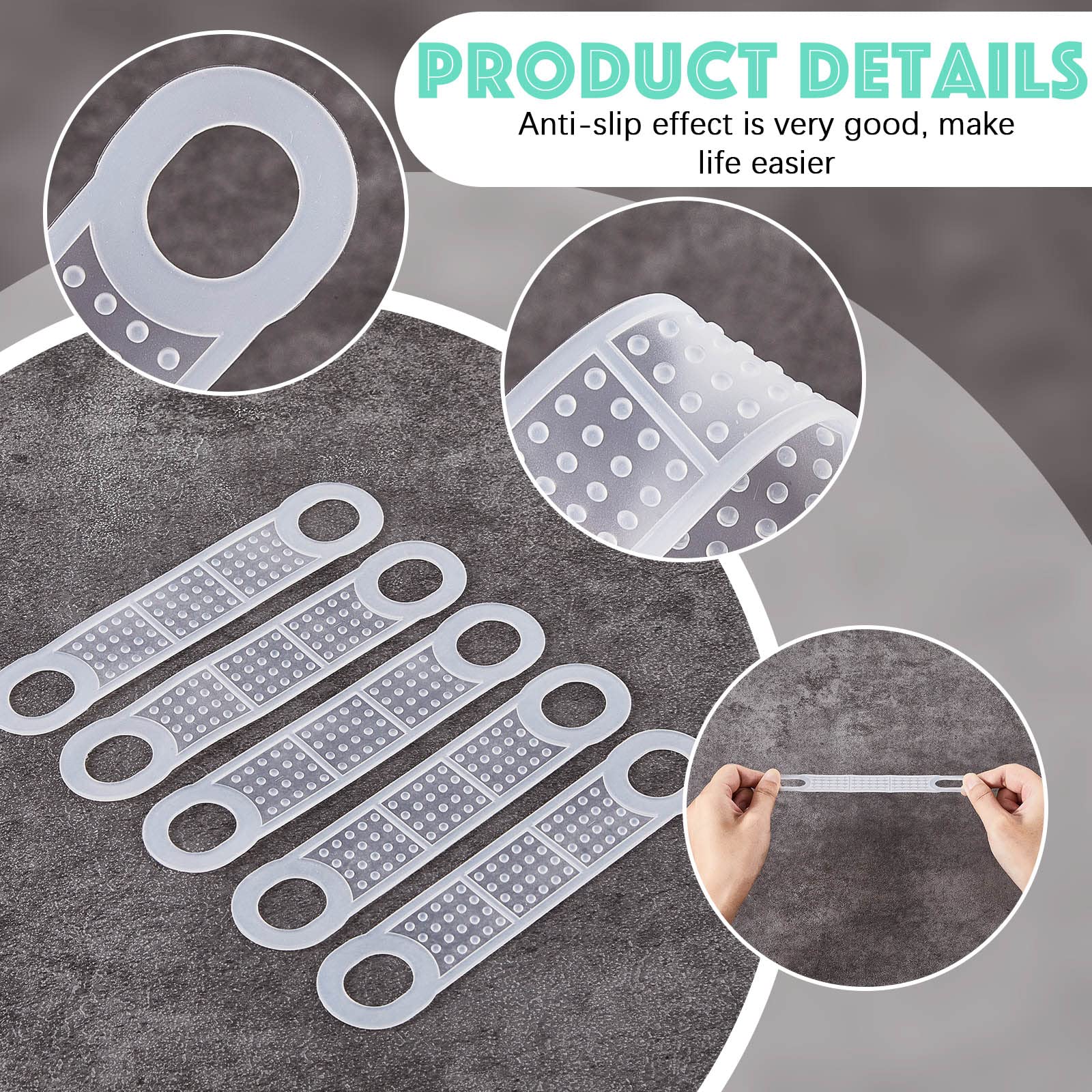 Non Slip Rubber Clothes Hanger Grips Clear Silicone Clothing Hanger Strips Clothes Hanging Accessories for Wood Hangers Plastic Hangers Home Stores Use (200 Pcs)