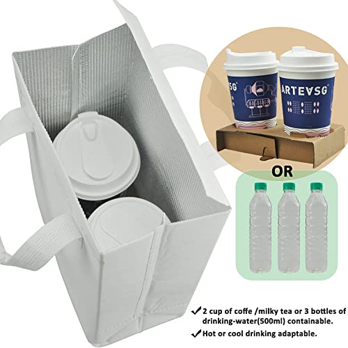 AIVYGDEN Insulated Take Out Bags,Thermal Insulation Food Bag for Coffee,Milky Tea,Take-away Dinner,Fresh Seafood,Cold or Warm Food drive for Restaurant, Retail Store or Picnic/BBQ