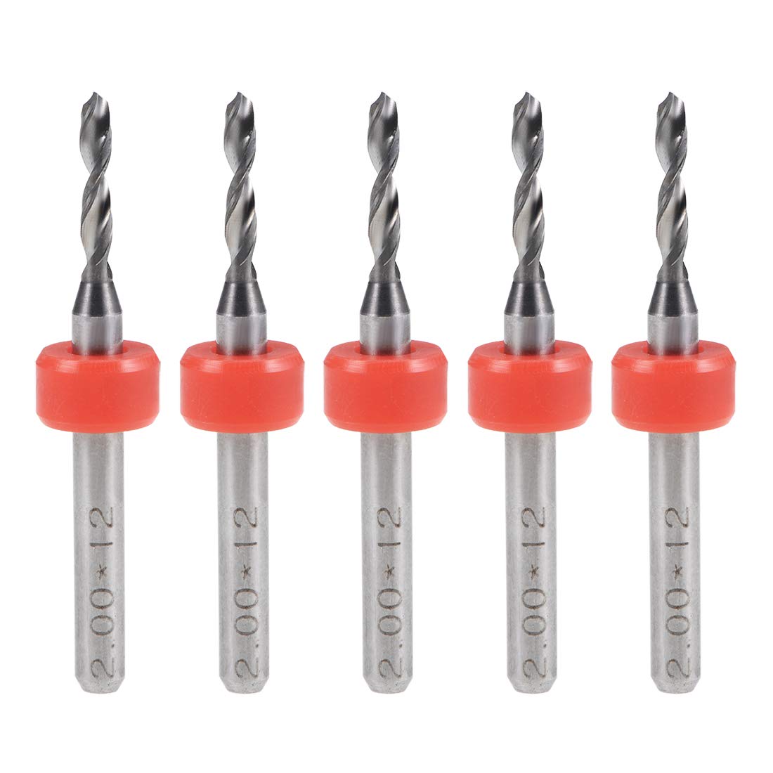 uxcell PCB Drill Bits 2mm Tungsten Carbide Rotary Tool Jewelry CNC Engraving Print Circuit Board Micro Drill Bits 1/8 Inch Shank 5 Pcs