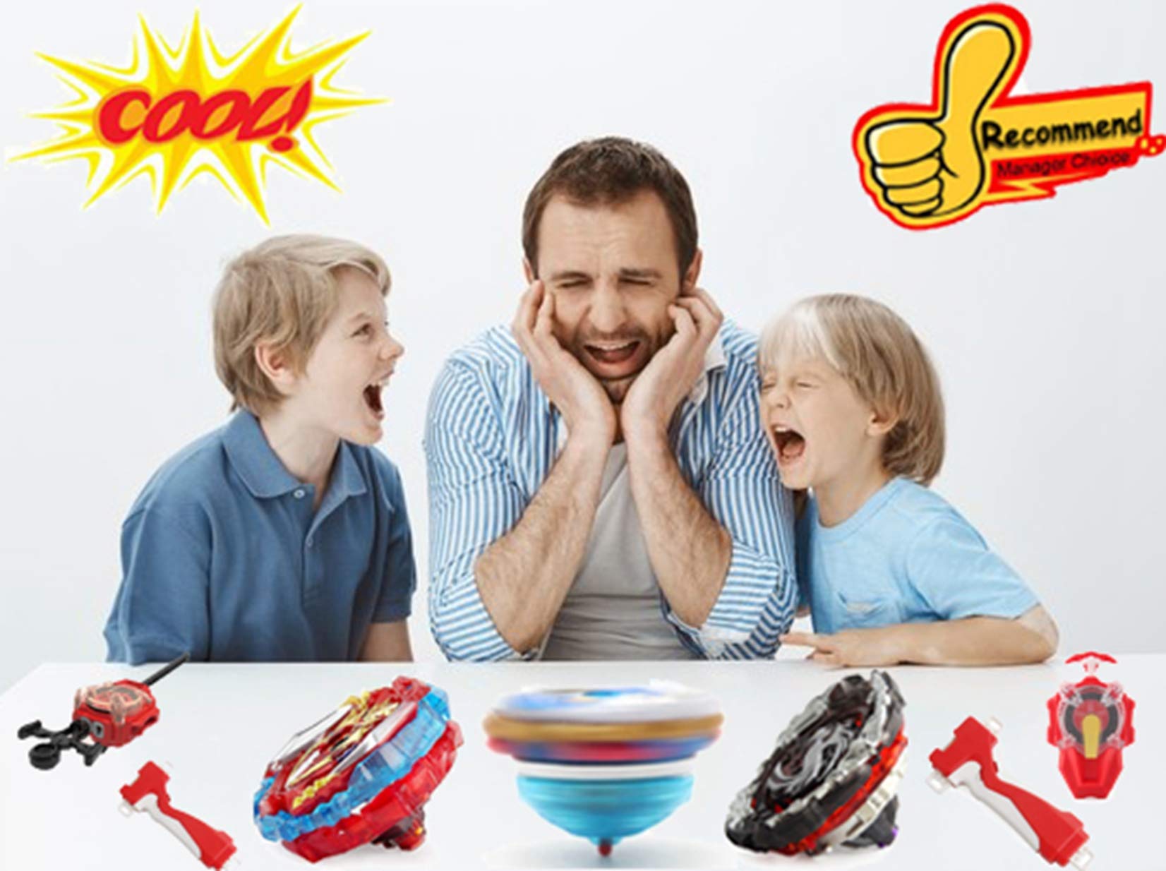 Combat Gyro LR Sparking Launcher Grip Starter Set Bey Burst Evolution Blades God Bey Super King Booster B-163 Brave Valkyrie.Ev' 2A Attack Gyro Bay Gaming Tops Spinning Toys Gift for Boys Kids