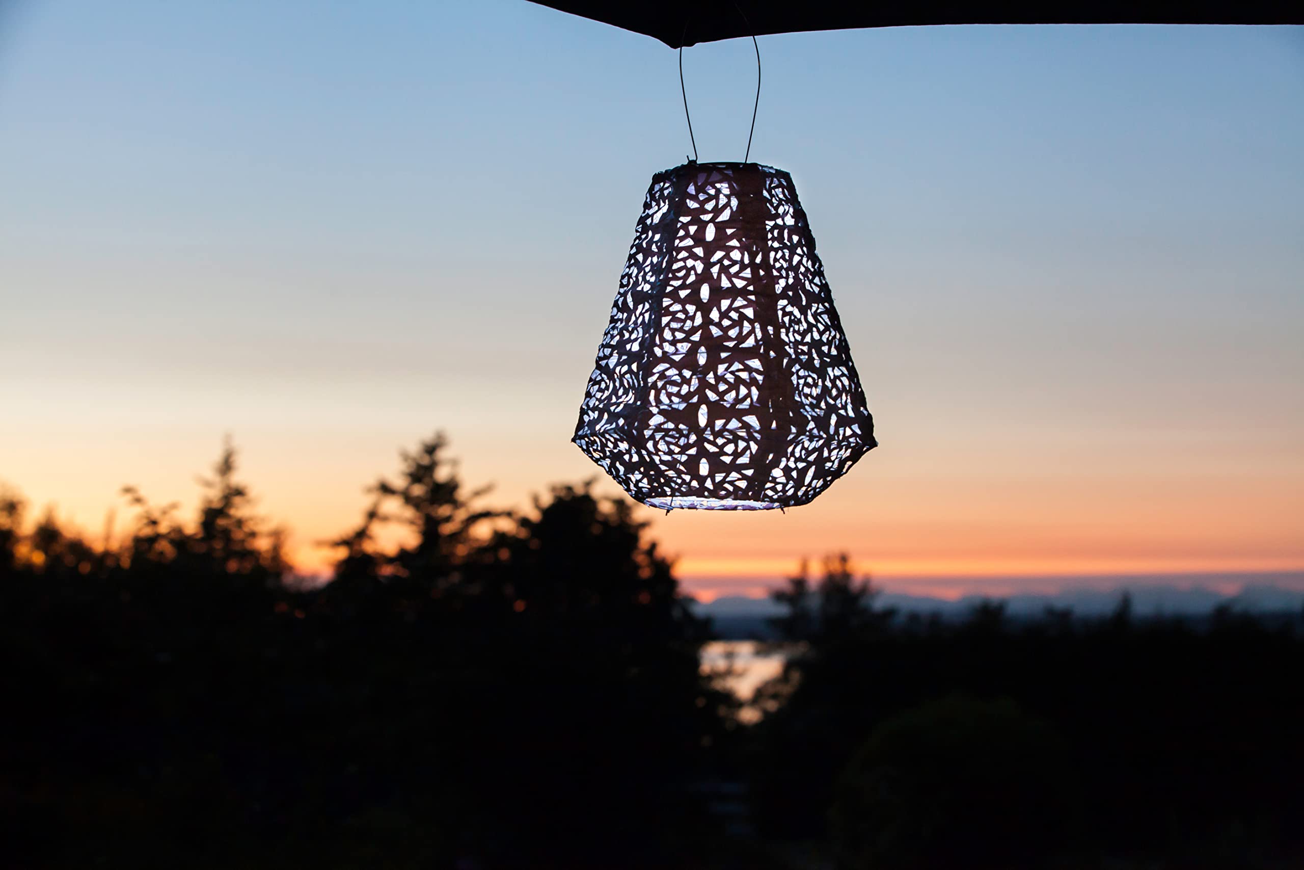 Allsop Soji Stella - Prism - 11" Outdoor Solar Lantern - Metallic Orchid
