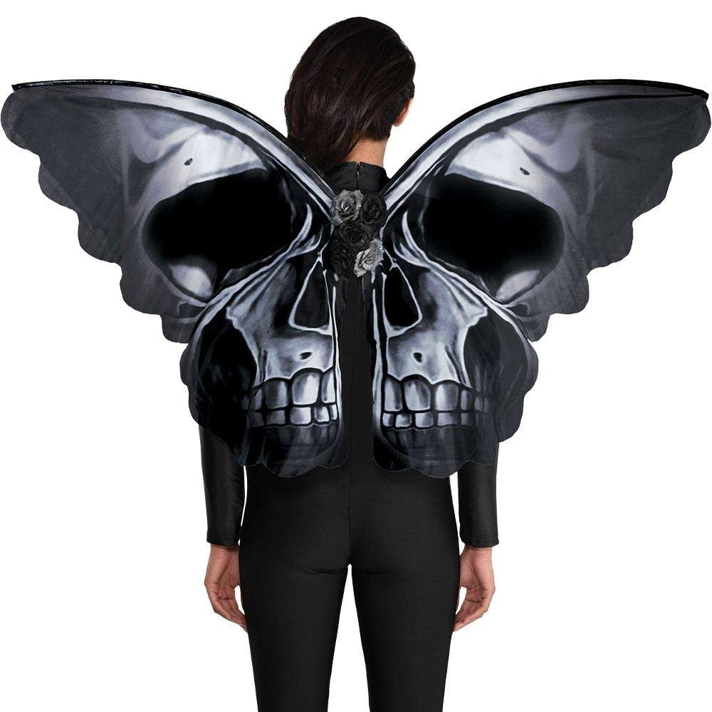Amscan Skeleton Butterfly Wings for Women, Halloween Costume Accessories, One Size, Black and White
