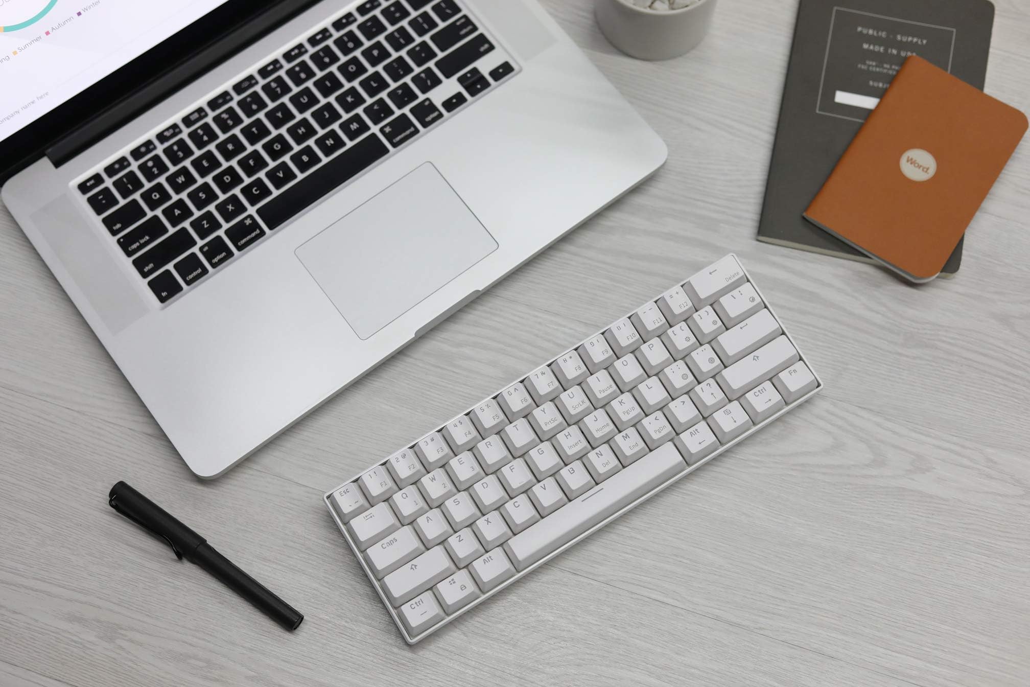 RK ROYAL KLUDGE RK61 Wireless 60% Triple Mode BT5.0/2.4G/USB-C Mechanical Keyboard, 61 Keys Wireless Mechanical Keyboard, Compact Gaming Keyboard w/Software (Hot Swappable Brown Switch, White)