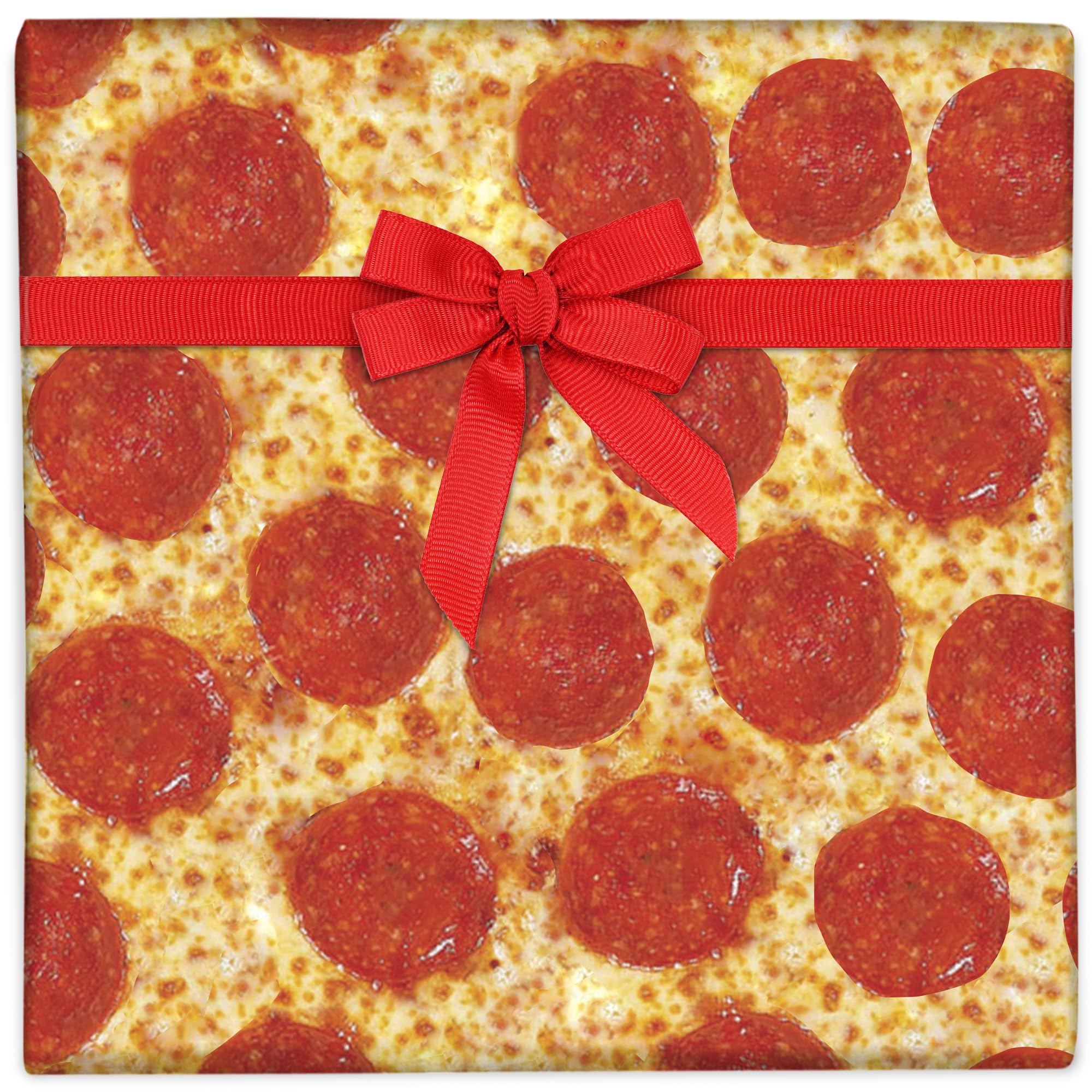 CENTRAL 23 Pizza Wrapping Paper - 6 Sheets of Birthday Gift Wrap and Tags - Food Themed - Funny Wrapping Paper for Men Women Kids - Comes with Fun Stickers - Recyclable Christmas Gift Wrap