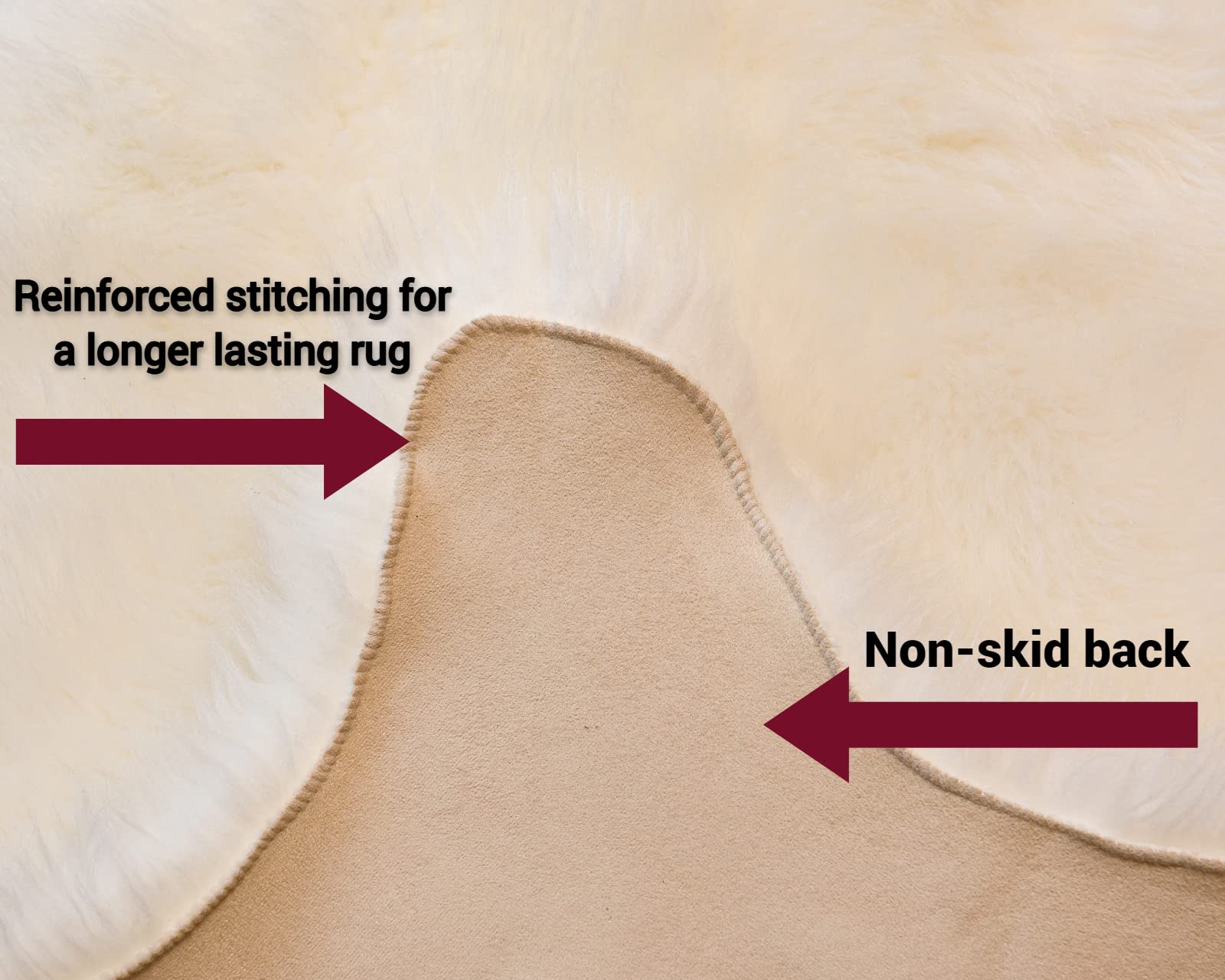 Chesserfeld Luxury Faux Fur Sheepskin Area Rug for Bedroom, Black, 4 x 6 with Thick Pile