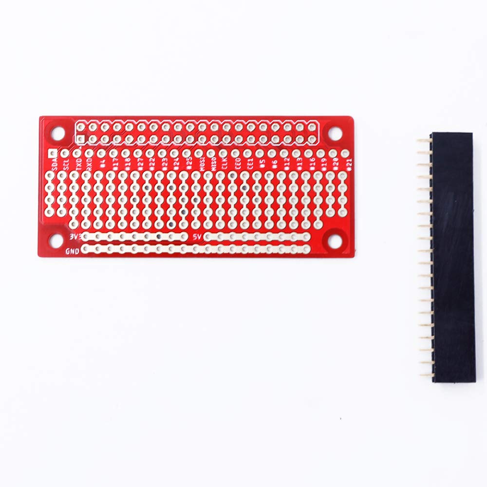 Treedix Compatible with Raspberry Pi Zero 2pcs GPIO Protoboard Breadboard HAT with Female Pin Connector PCB Prototyping Board (unwelding)