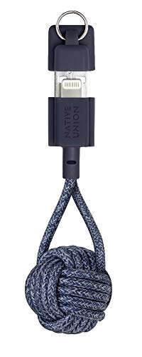 Native Union Key Cable - Ultra-Strong Reinforced [MFi Certified] Durable Lightning to USB-A High Speed Charging Cable with Key Fob Compatible with for iPhone 14, iPhone 13 and Earlier (Indigo)