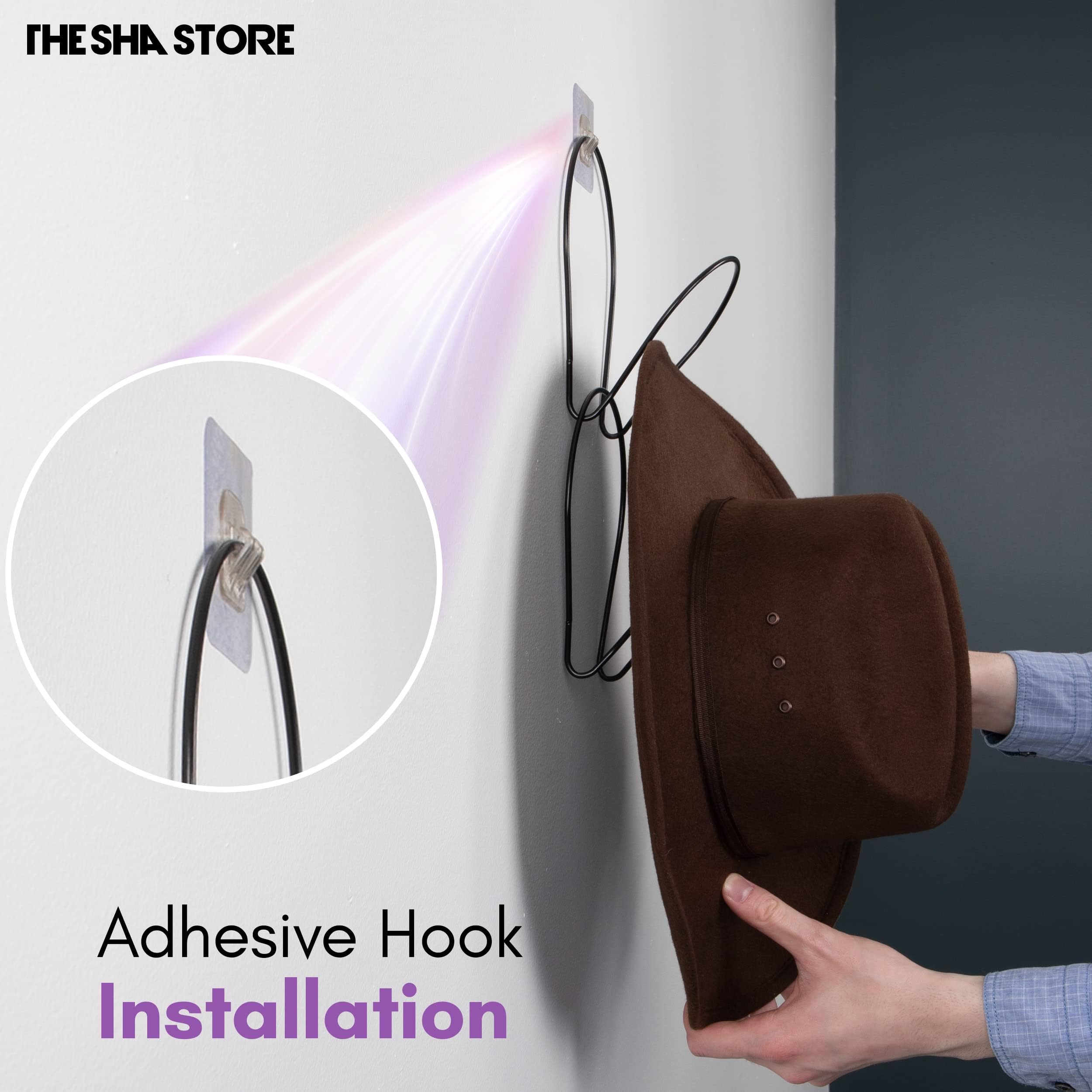 Cowboy Hat Rack for Wall - 5 Pieces Cowboy Hat Holder for Trucks, Durable Metal Hat Rack for Cowboy Hats for Perfect Shape