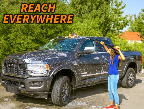 Car Wash Kit with 5-12 ft Extension Pole // Car Washing Brushes Set with Telescopic pole // Microfiber Wash Mop // Soft Wash Brush and Car Wash Tools // The Ultimate RV, Truck Washing Kit