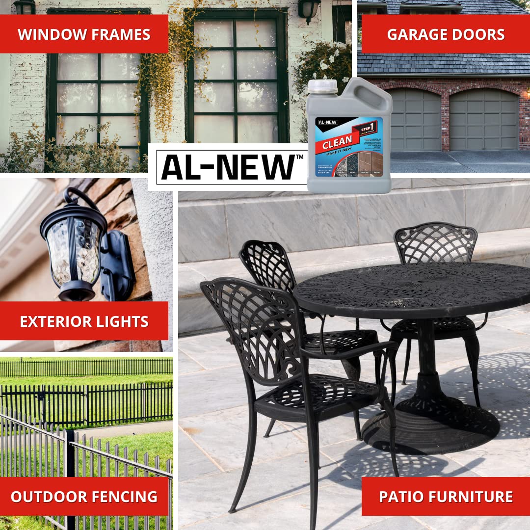 AL-NEW Step 1 Clean | Cleaning Solution for Outdoor Patio Furniture, Garage Doors, Window Frames, Exterior Lights & Fencing (16 Ounce)