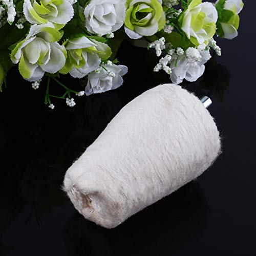 Terisass Polishing Wheel Polishing Pad Cone Shaped Foam Car Polishing Pad Vehicle 60mm Diameter White Buffing Pads for Wheels Use with Power Drill Universal