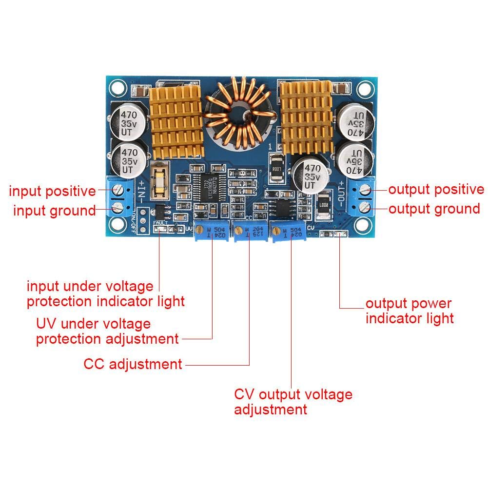 LTC3780 Automatic Step UP/Down Converter, DC to DC 5-32V to 1V-30V Boost/Buck CC CV Power Module