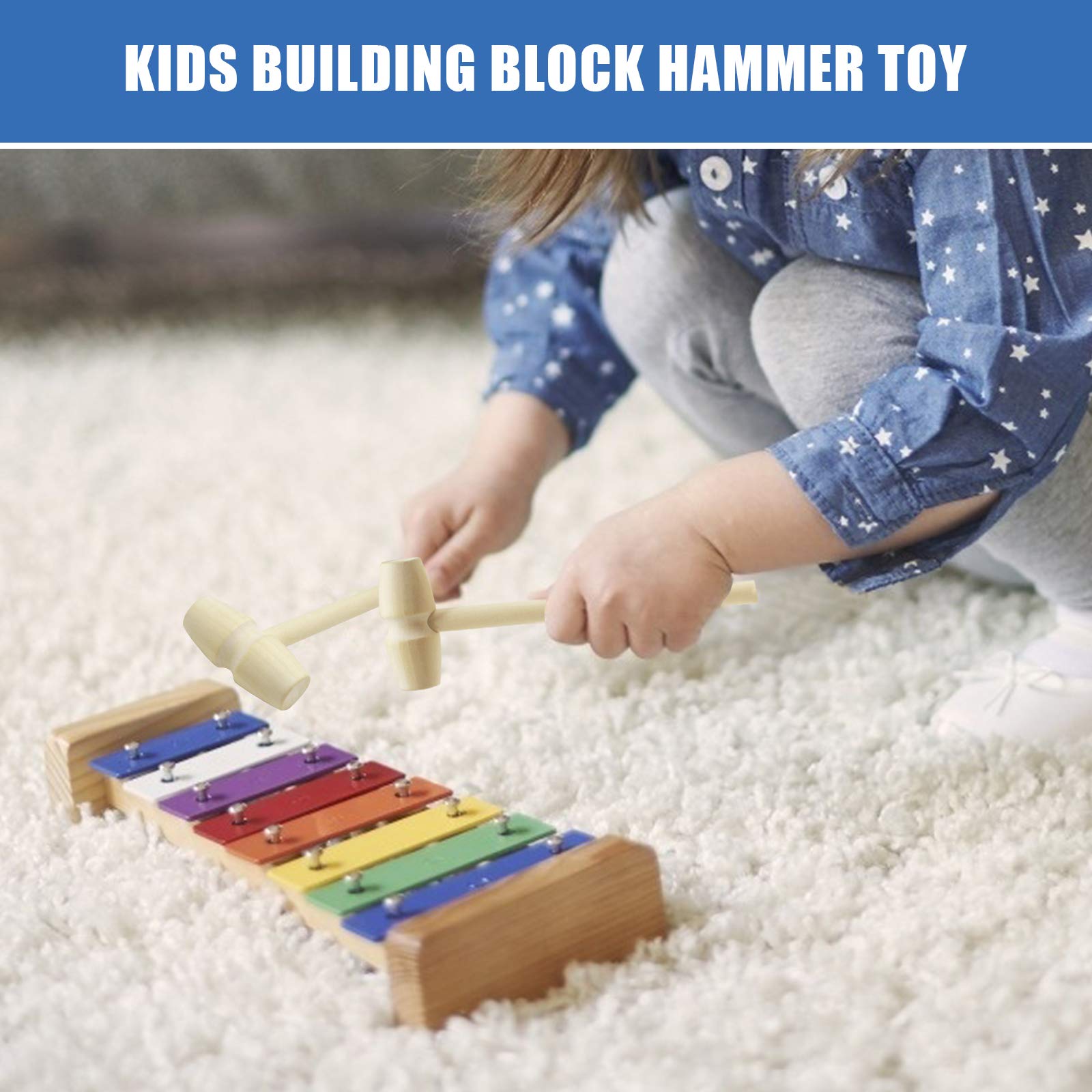 Pseutio 20 PCS Wooden Mallets Mini Wooden Hammers for Chocolate Crab Lobster Mallets Cute Beating Gavel Toys for Boys Girls