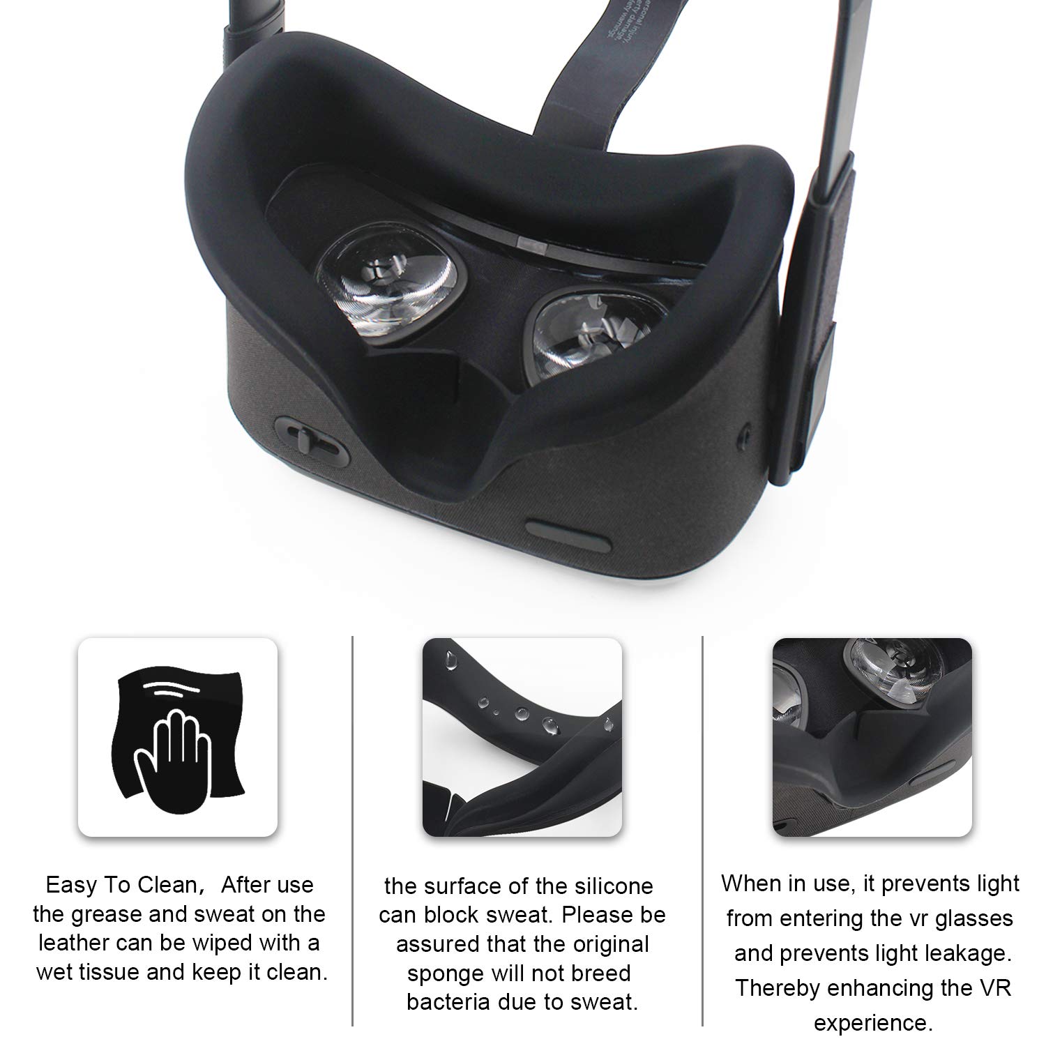 AMVR Touch Controller Grip Cover, Leather Fashion Travel Case, Face Silicone Cover Mask, VR Headset Display Stand, Lens Protect Pad, Nose Pad Replacement Accessories Gift Set for Oculus Quest 1