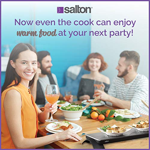 Cordless Warming Tray by Salton | Medium Electric Hot Plate | Cooking, Serving & Warming Tray | 23-3/4β x 7-3/4β Hot Plate