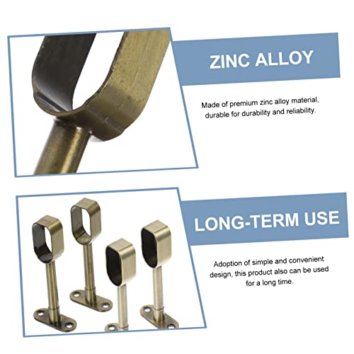 Cabilock 20 pcs Closet Tension Ceiling Shower Lever Support Clo Bar Steel Mounting for Hanger Fitting Organizer and Bracket Rod Holders Pipe Holder Open Curtain Bronzing End Close Towel