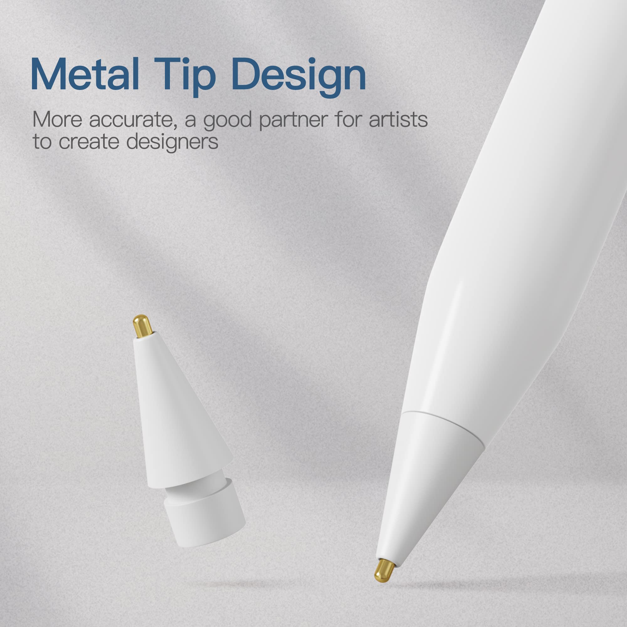 4 Pack Compatible with Apple Pencil Tips,Never Wear Design