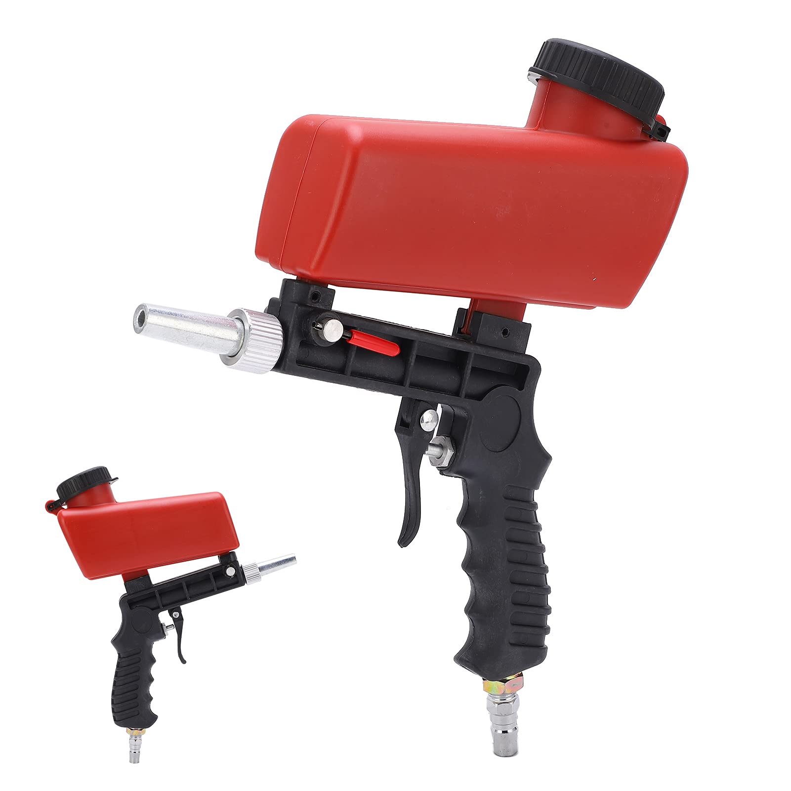 Sand Blasters,Sand Blaster Gun Kit for Air Compressor,Handheld Pneumatic Sandblaster Carbon Steel Small 90psi Sand Blaster Gun Set Spray Gun Blasting Machine with Container for