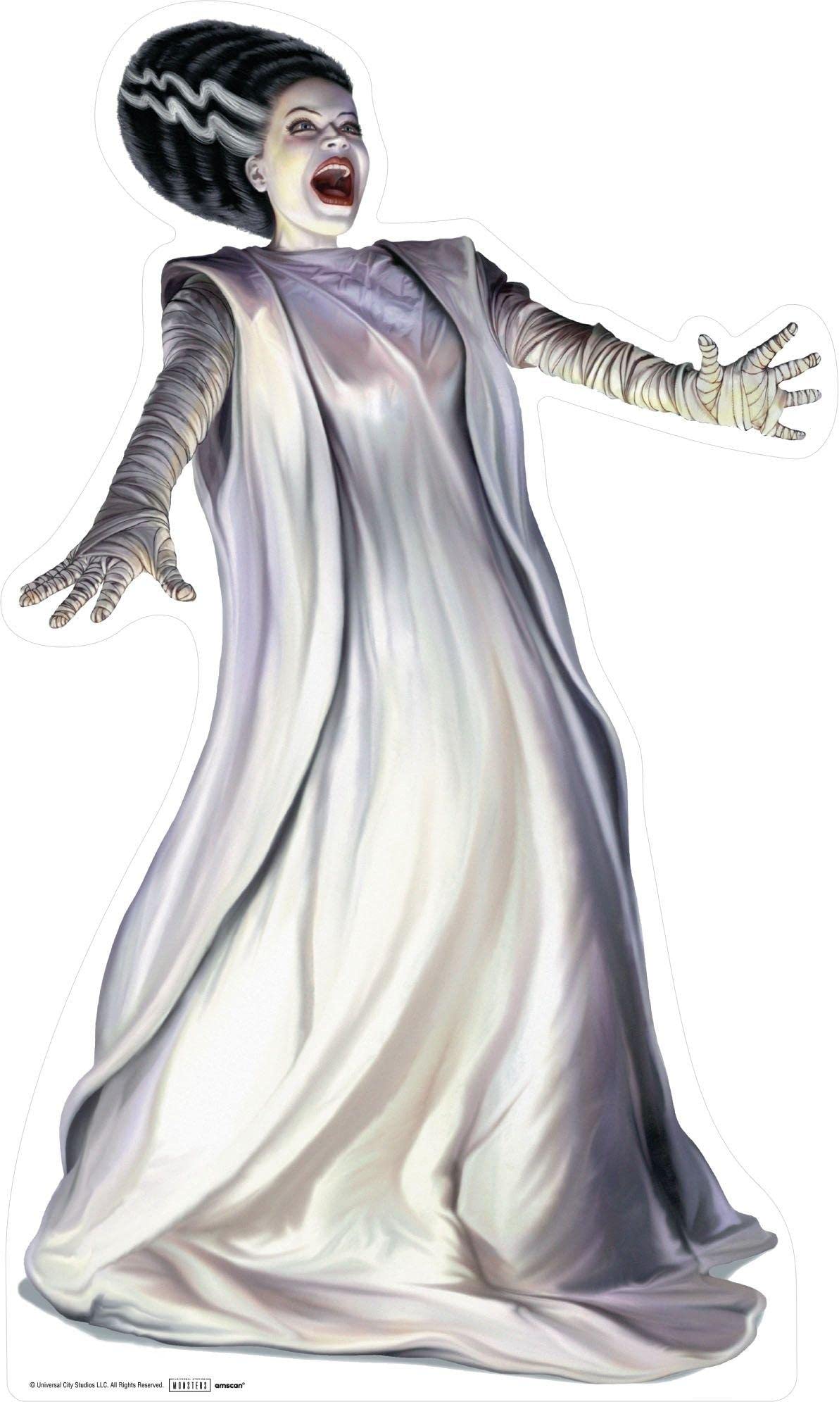 Party City Bride of Frankenstein Life-Size Cardboard Cutout, Freestanding, Halloween Decorations, 6’ H