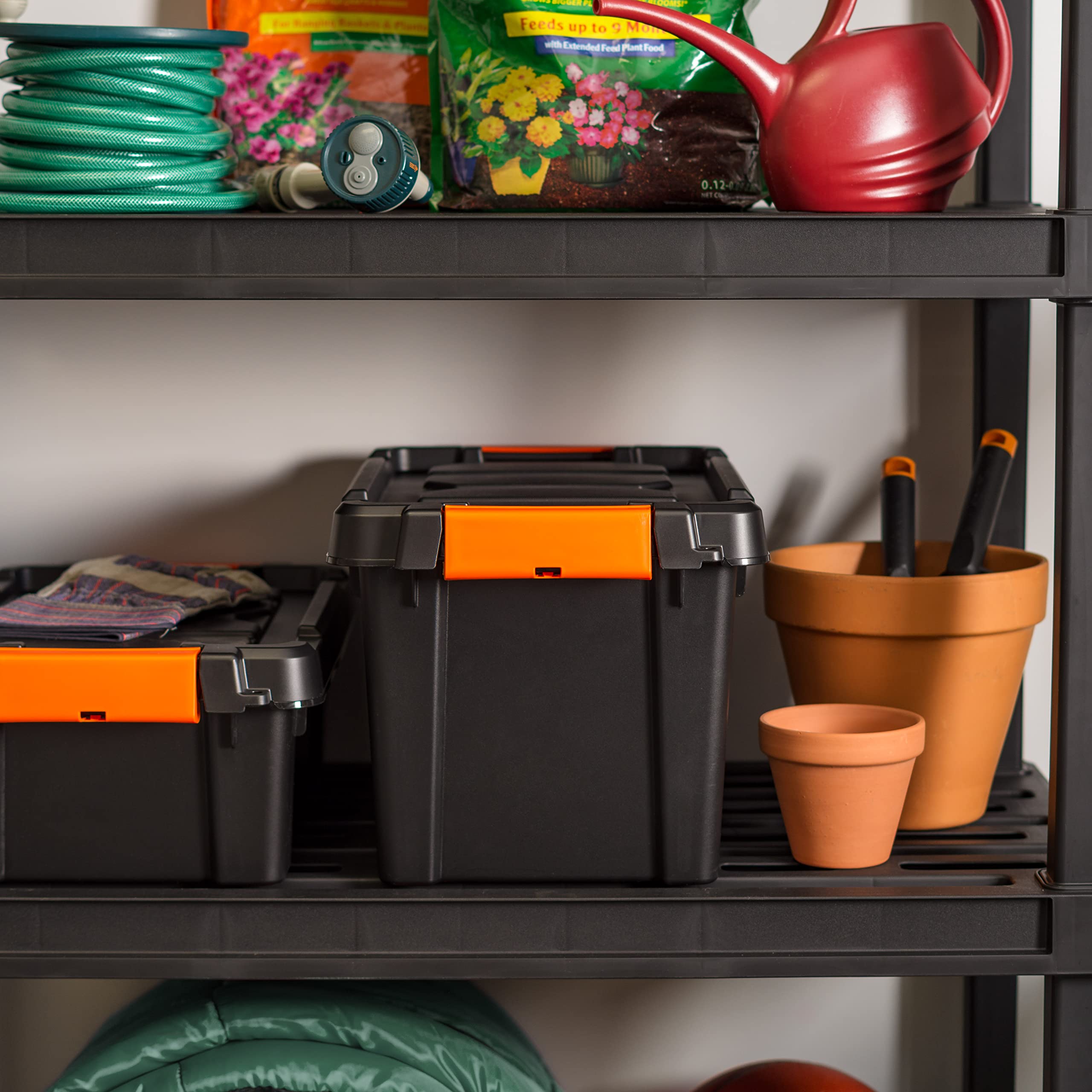 IRIS Heavy Duty Plastic Storage Bins with Durable Lid and Secure Latching Buckles (22 qt. - 4 Pack)
