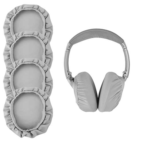 Linkidea 2 Pairs Earpad Covers Compatible with Bose QC35, QC35(Series II), QC25, QC15, Crusher 360, Venue, Hesh3, Headphone Earcup Covers/Stretchable and Washable Sanitary Earpad Protectors (Grey, M)