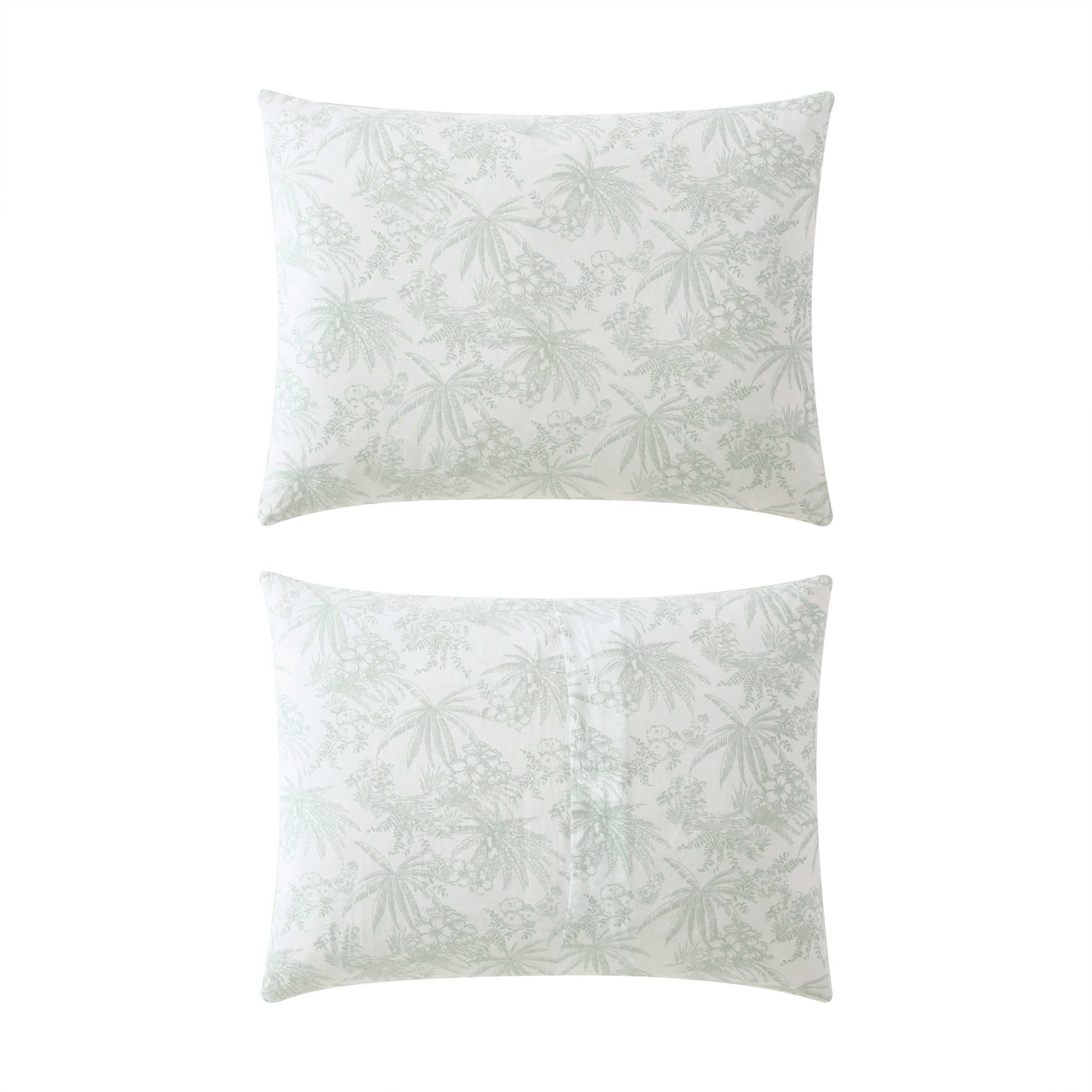 Tommy Bahama- King Duvet Cover Set, Reversible Cotton Bedding Set with Matching Shams, Coastal Home Décor (Pen and Ink Light Green, King)