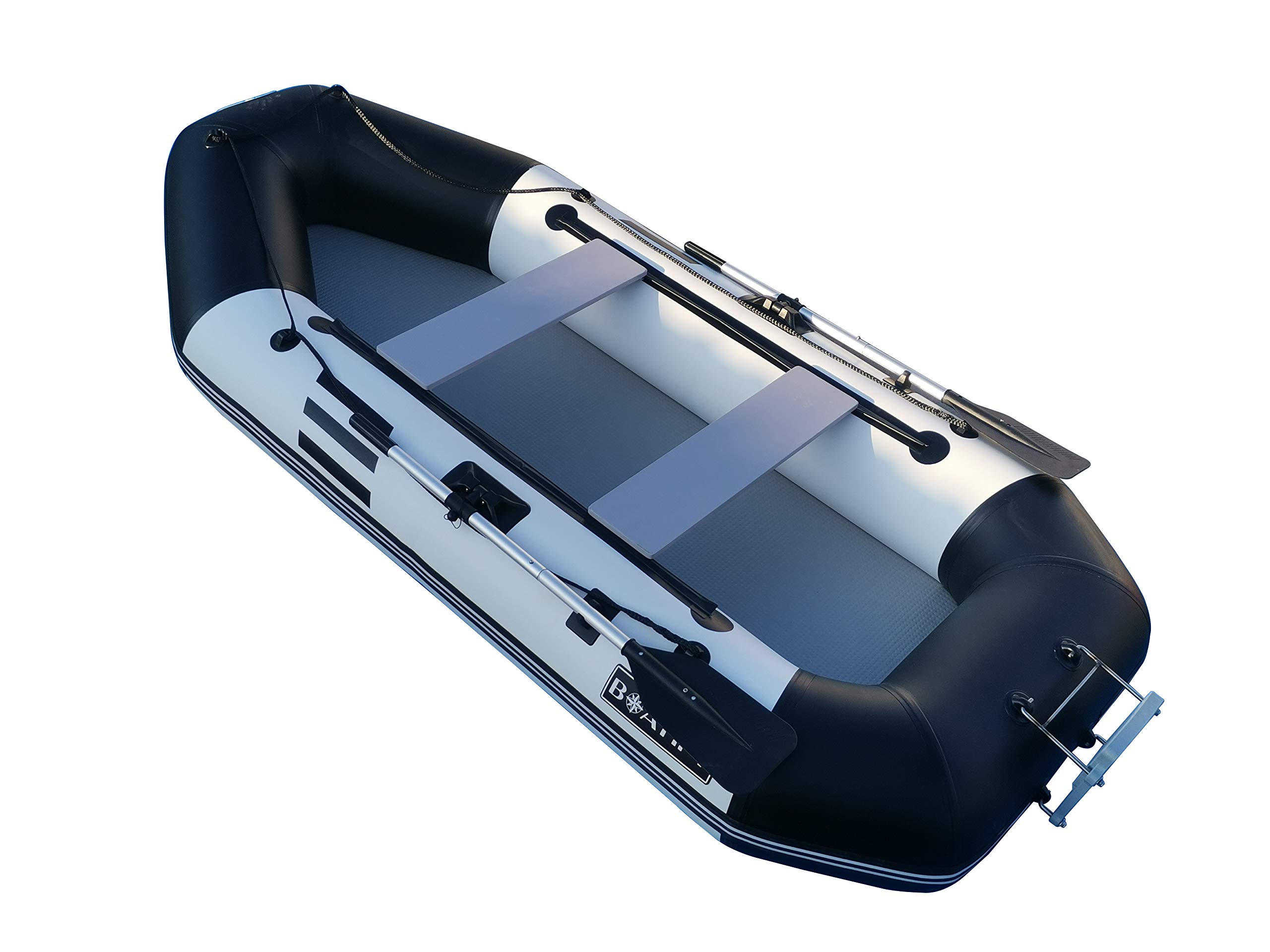 7.5ft Inflatable Fishing Boat Raft Dinghy Pontoon with Air Floor with Motor Bracket