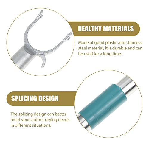 Abaodam 3pcs stitching clothes rail professional dresses specialty tools accessories outdoor closet hooks reach closet pole reach pole hook Clothes Drying Rod Sturdy Clothes Pole CD