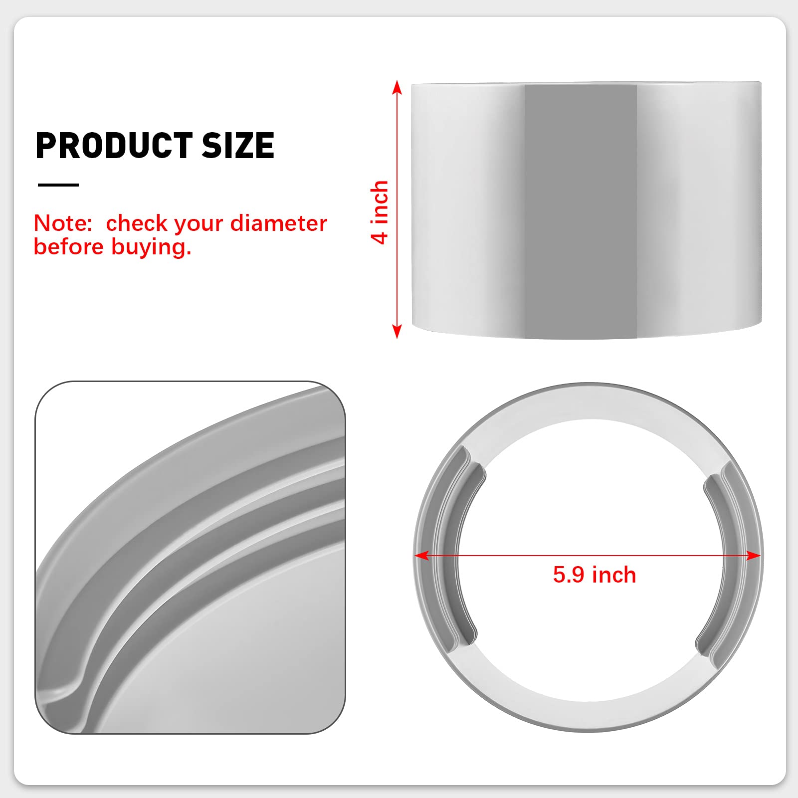 5.9 Inch Exhaust Hose Connector and Extender Portable Air Conditioner Exhaust Hose Coupler Connector, Support Clockwise and Counter Clockwise Hose Threads Hose Coupler Coupling Extension (1 Piece)