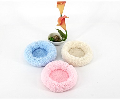 HongGun® Hamster nest, Hamster Bed Mat Circular Shaped Warm Soft Comfortable Washable PP+Velvet for Mice, Guinea Pigs and Other Small Animals (L, Pink)